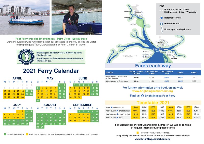 Brightlingsea Foot Ferry Timetable - Brightlingsea Harbour